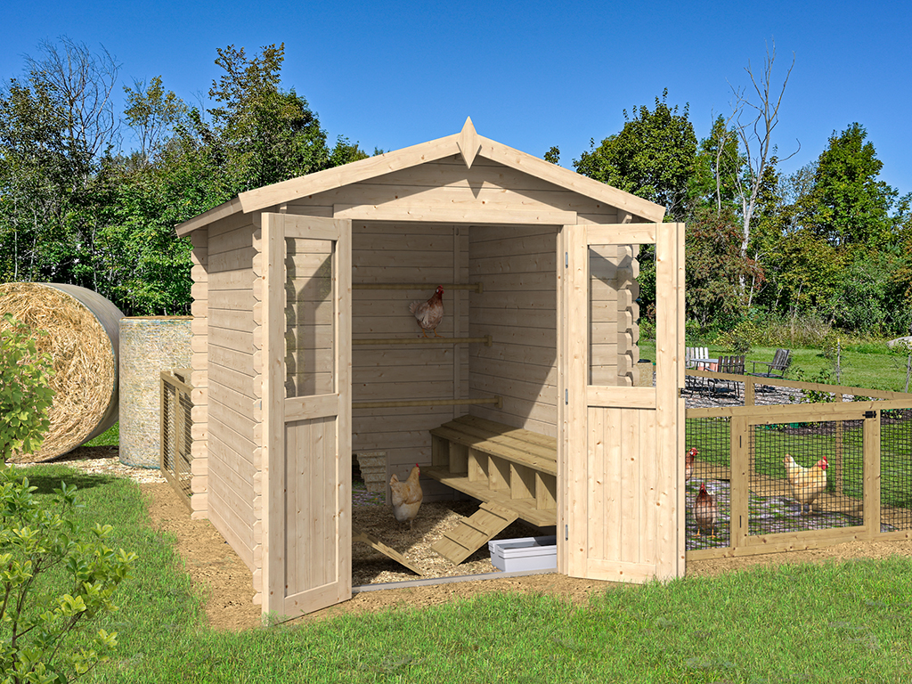 Abri de jardin en rondins "Mini 2 D" toit à pignon 28 mm | Abri de ...
