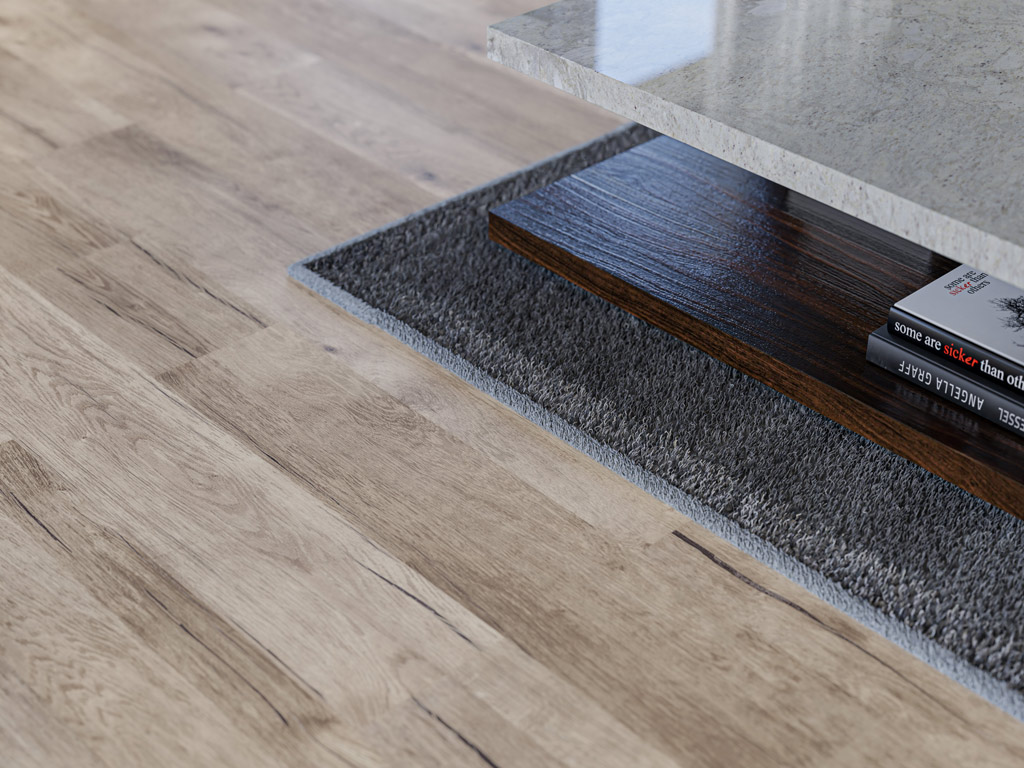 Sol PVC SPC Rigid SPC Carpo50Pluss avec isolation acoustique Lame de ...